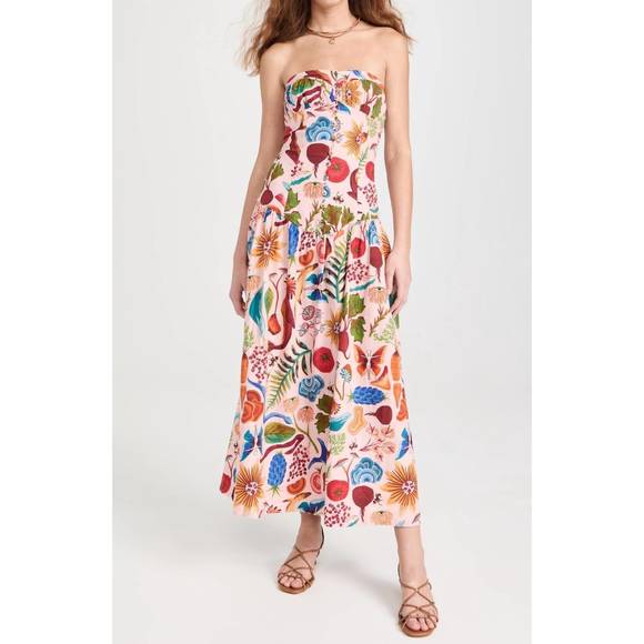 FARM Rio | Dresses | New Farm Rio Strapless Maxi Dress In Bright Farm ...